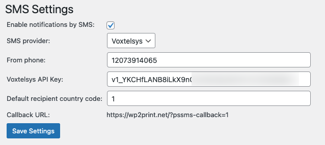 Configuration of SMS settings | Print Science Documentation